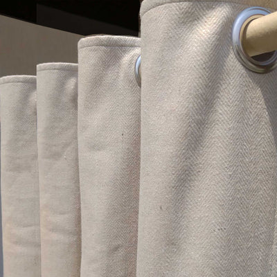 Custom made wool felt curtains that cut draft, sound and light