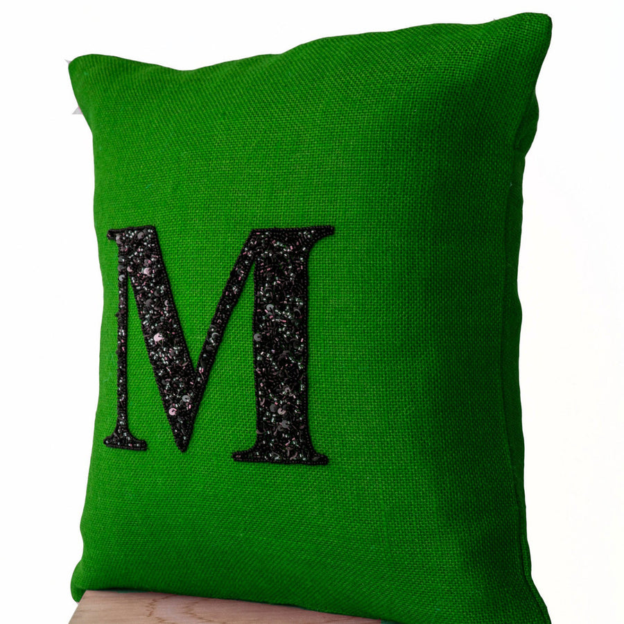 Shop for handmade, customized throw pillow with sequin and monogram