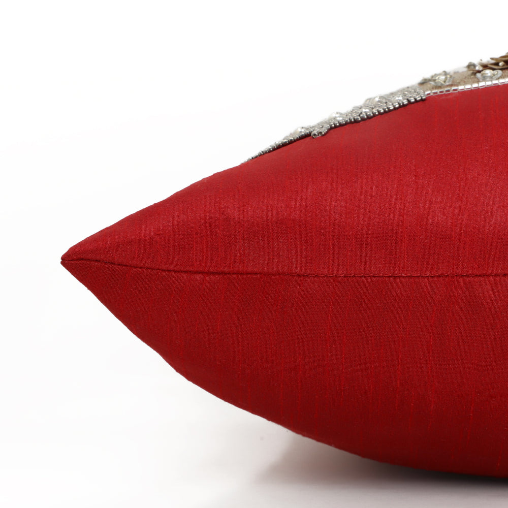 Red Christmas Pillow, Tree Embellished Pillow Cover, Merry Christmas