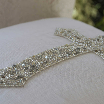 Shop online for handmade white linen pillow with silver cross