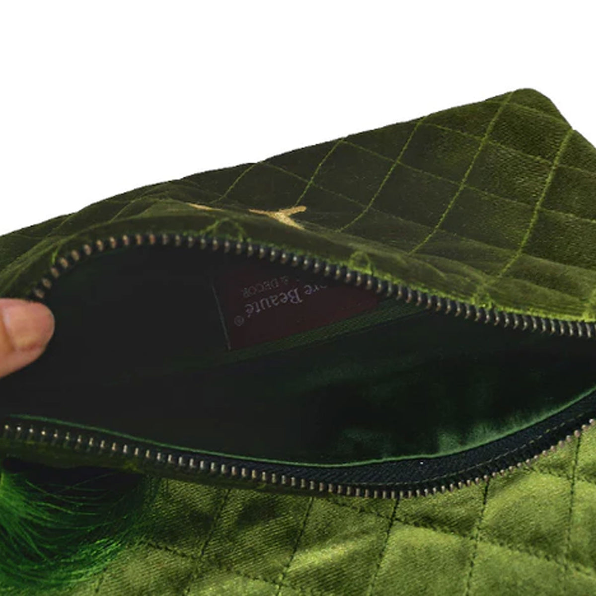 Olive Green Velvet Monogram Purse, Personalized Gift, Evening Handbag