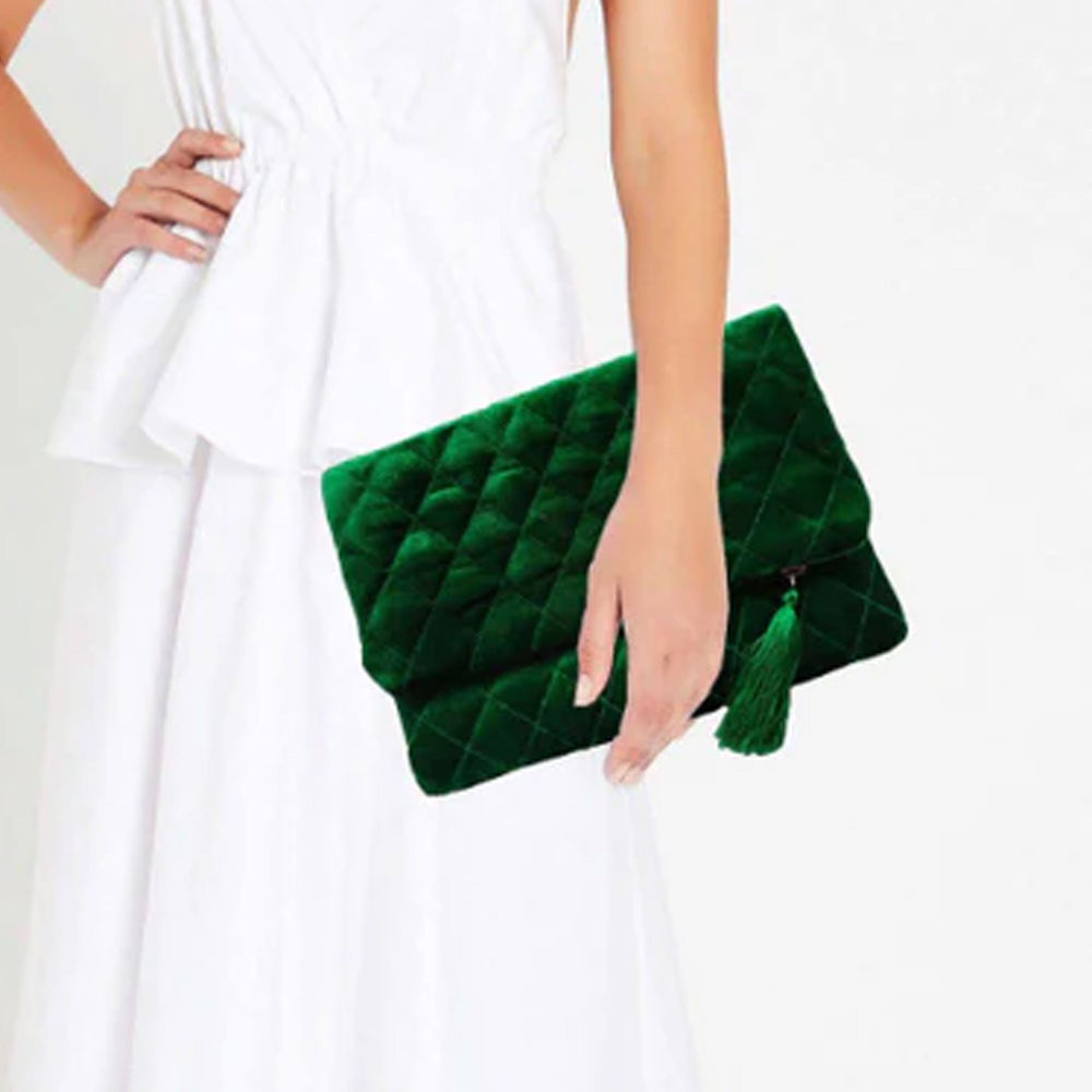 Olive Green Velvet Monogram Purse, Personalized Gift, Evening Handbag