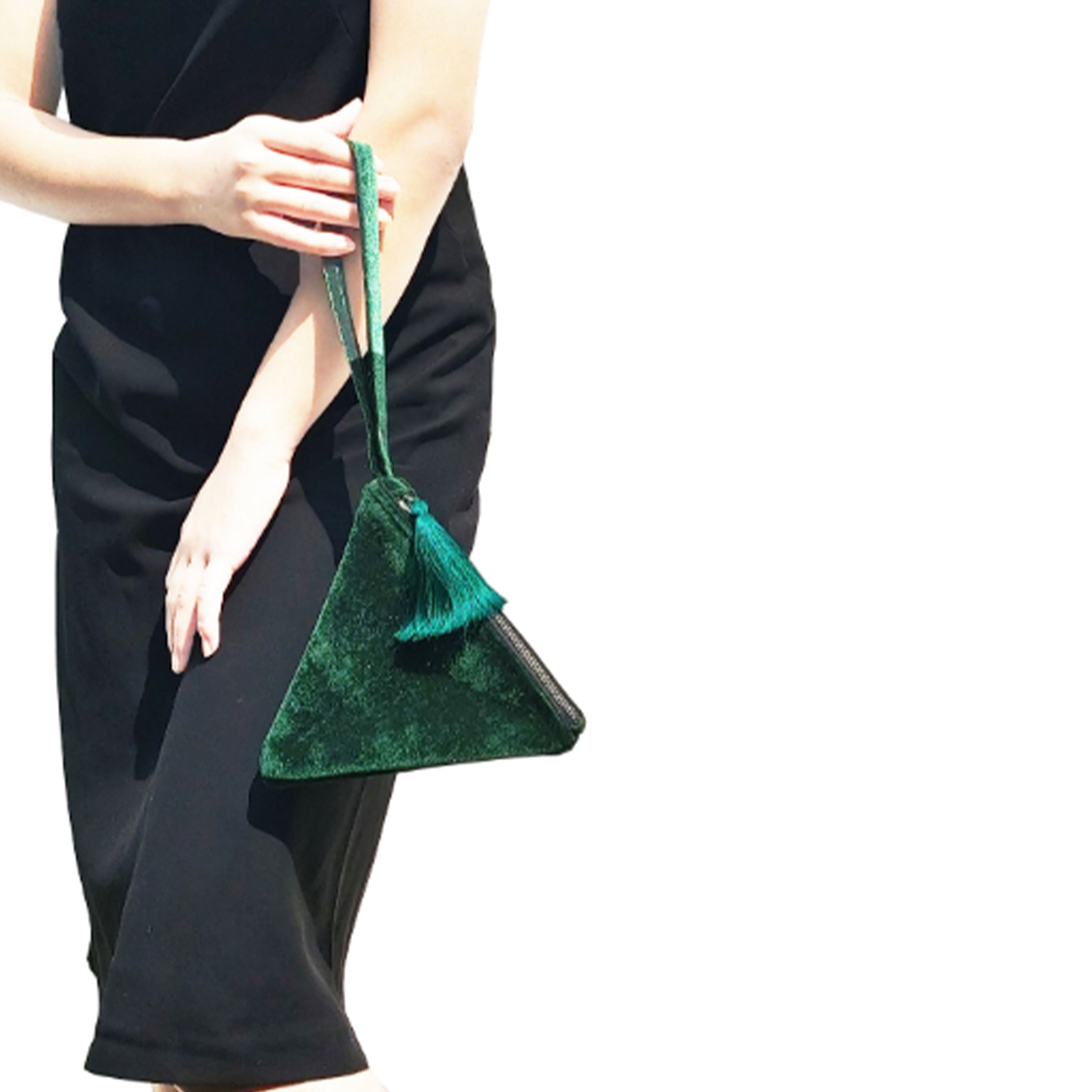 Triangle Velvet Purse, Pyramid Handbag, Evening Bag, Gift For Her