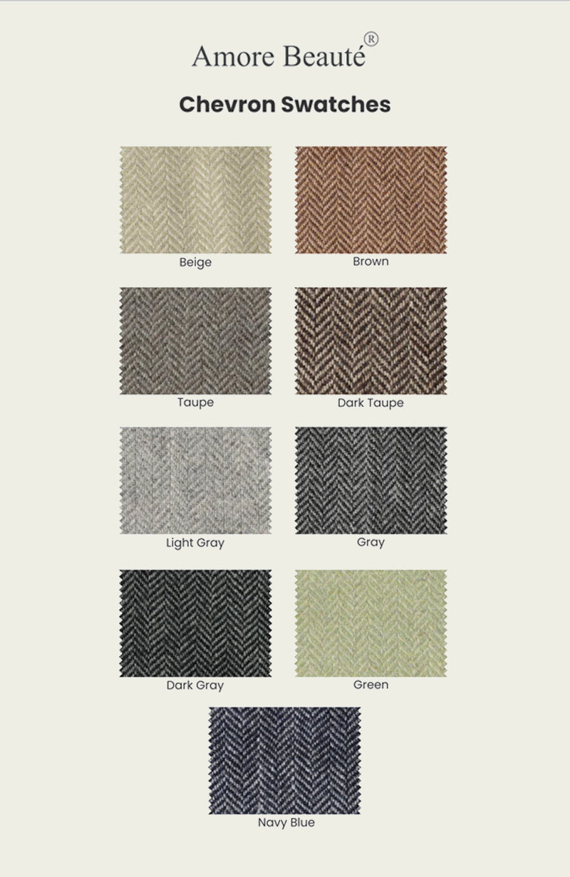 Leather Tab Gray Chevron Wool Curtain, Living Curtains