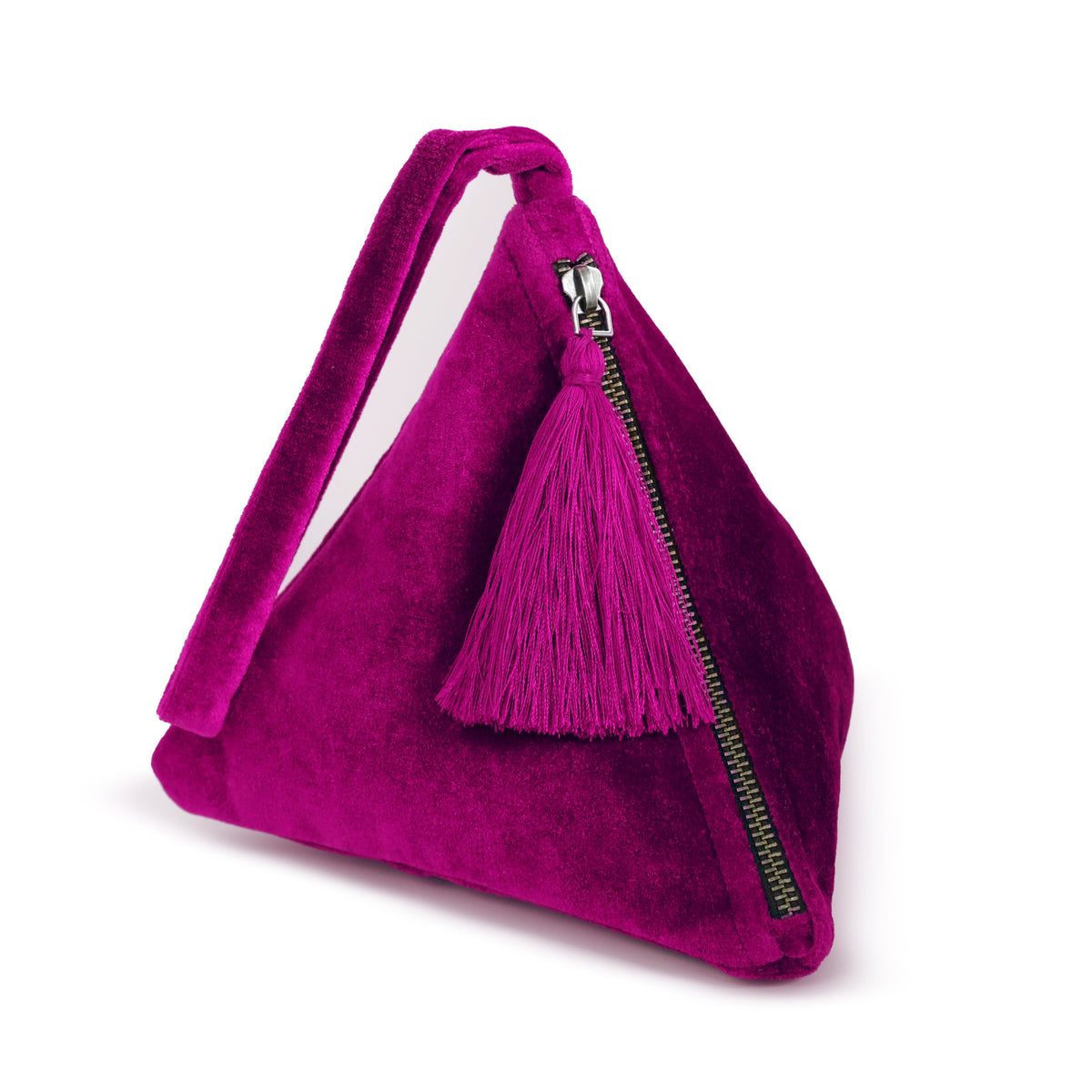 Triangle Velvet Purse, Pyramid Handbag, Evening Bag, Gift For Her