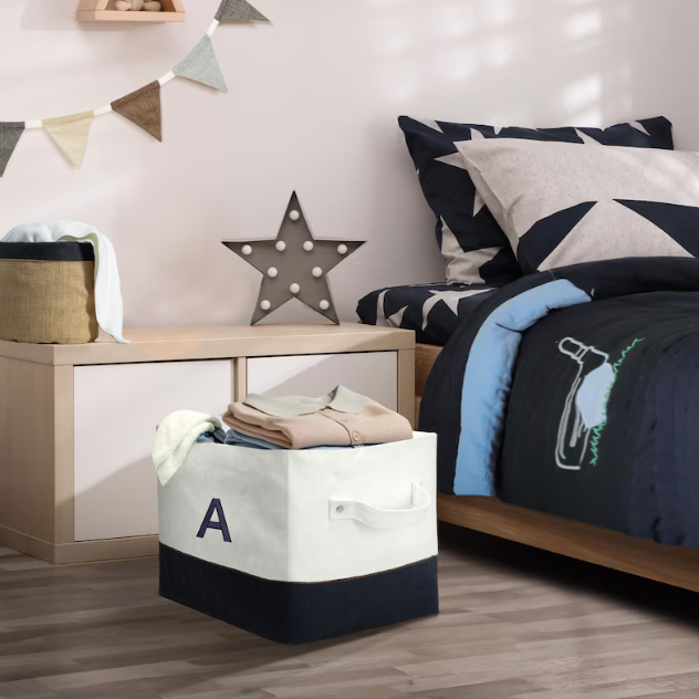 Monogrammed Kids Room Storage Basket, Room Organizer | Amore Beaute
